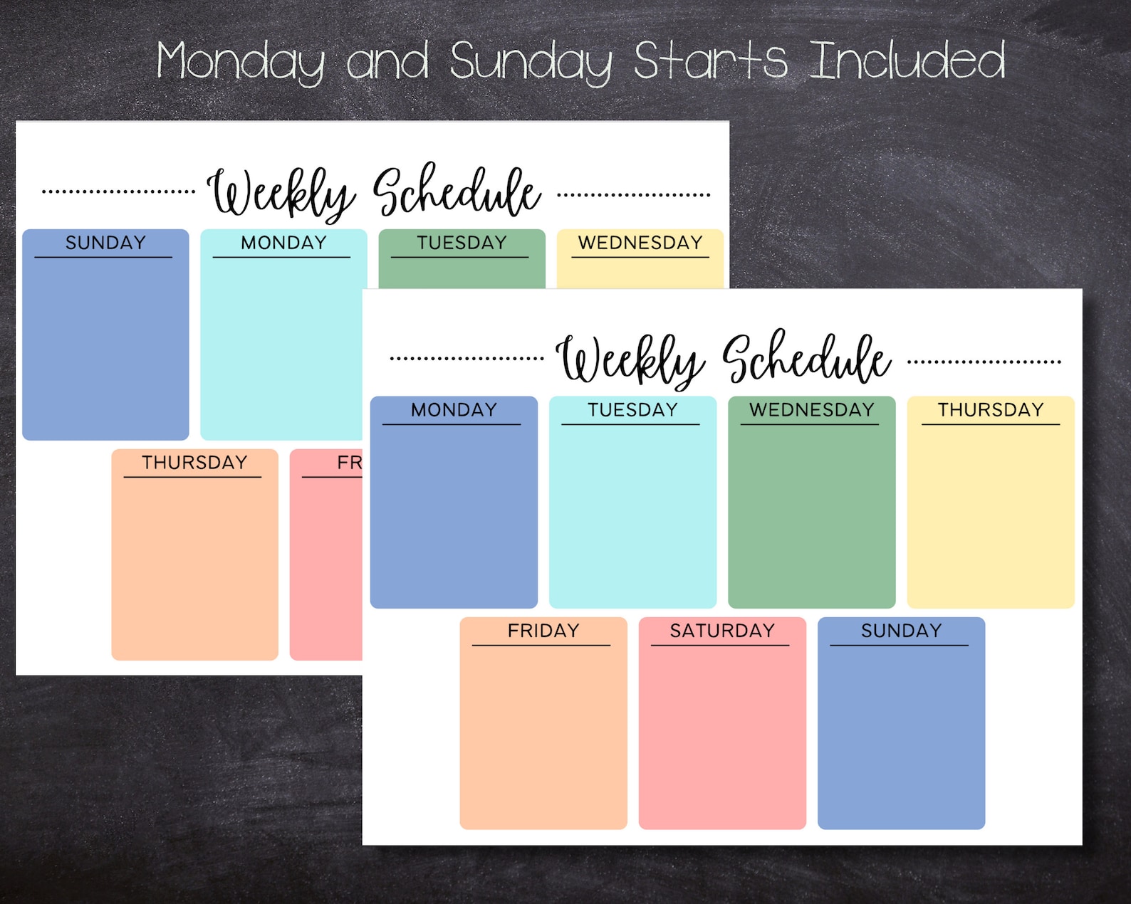 Printable Editable Weekly Schedule Simple Kids School and | Etsy