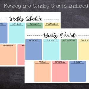 Printable Editable Weekly Schedule | Simple Kids School and Activity ...