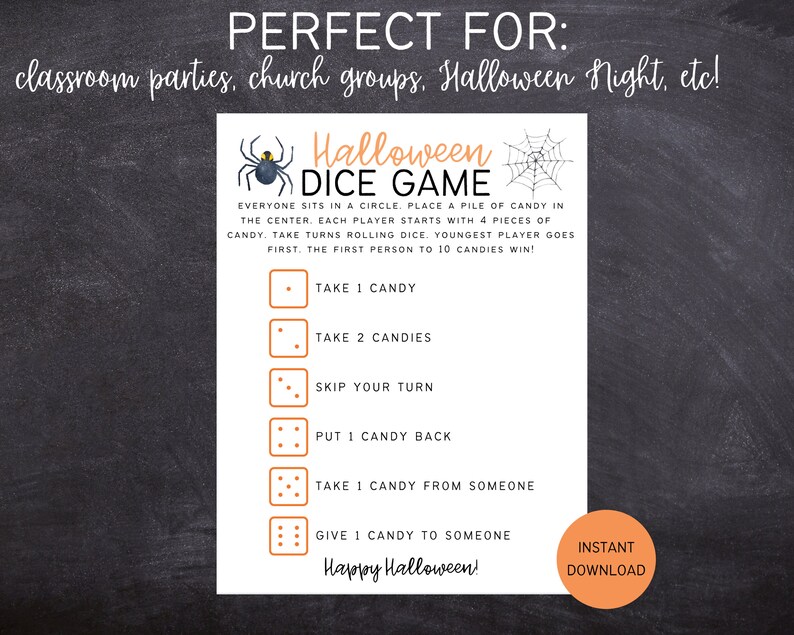 Printable Halloween Dice Game | Kids Halloween Game | Classroom ...