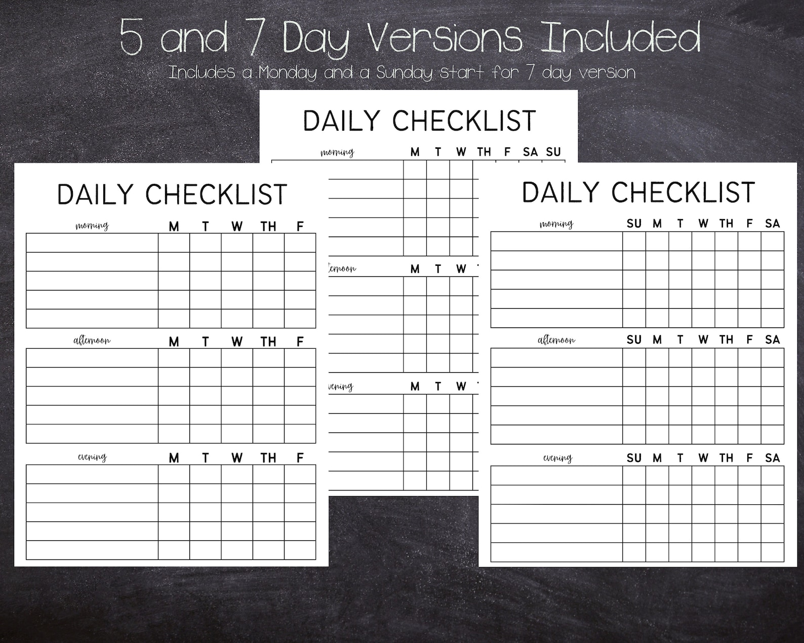 Printable Editable Daily Checklist for Kids, Teens, and Adults | Simple ...