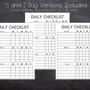 Printable Editable Daily Checklist for Kids, Teens, and Adults | Simple ...