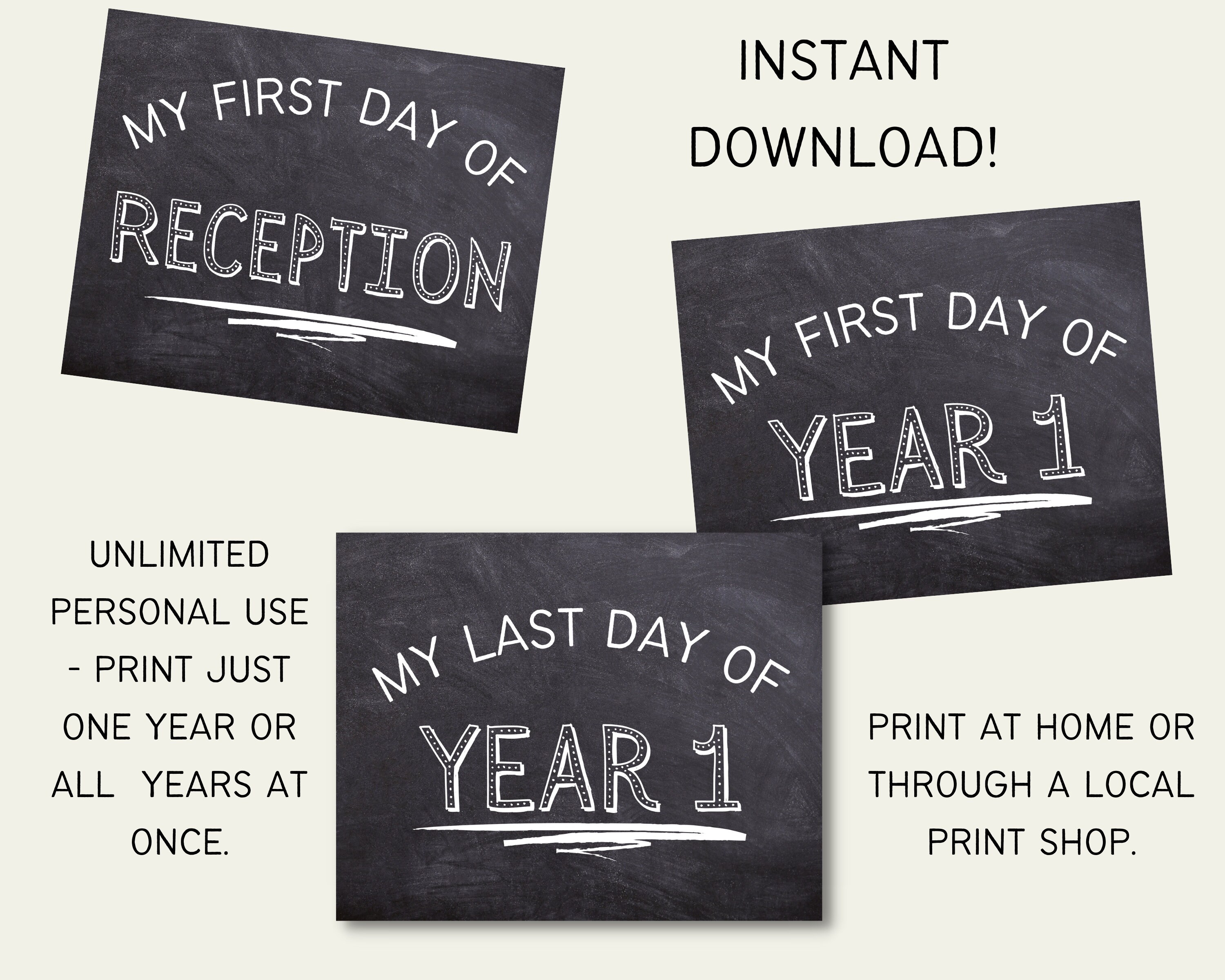 First AND Last Day of School Printable Signs UK Version 8 | Etsy