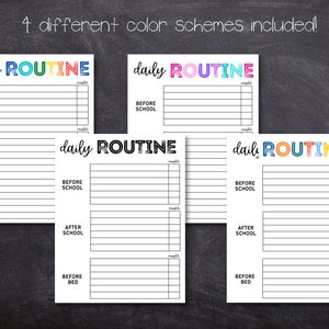 Printable Editable Daily Routine for Kids | Chore Chart for Kids ...
