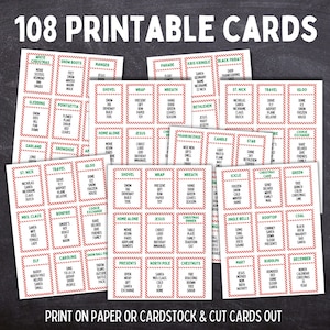 Christmas Taboo Game | Printable Christmas Game | Christmas Party Game ...