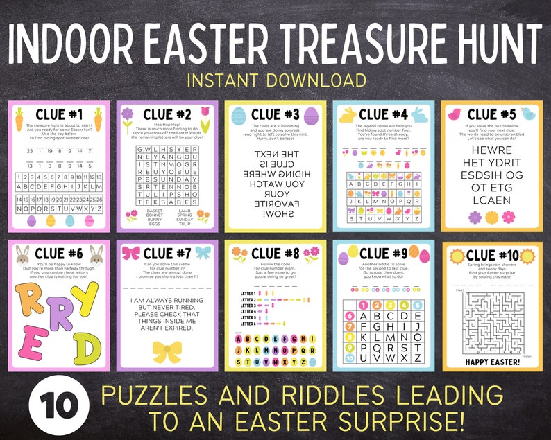 Indoor Easter Egg Treasure Hunt Easter Egg Scavenger Hunt - Etsy UK