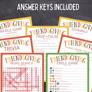 Friendsgiving Printable Games | Friendsgiving Games Bundle ...