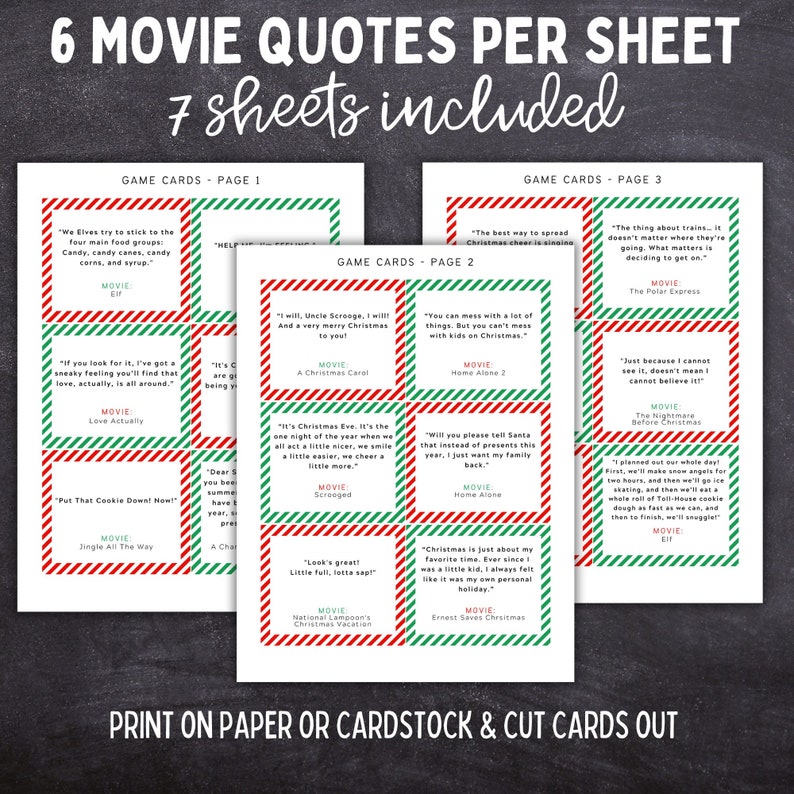 Name the Christmas Movie Game | Printable Christmas Game | Christmas ...