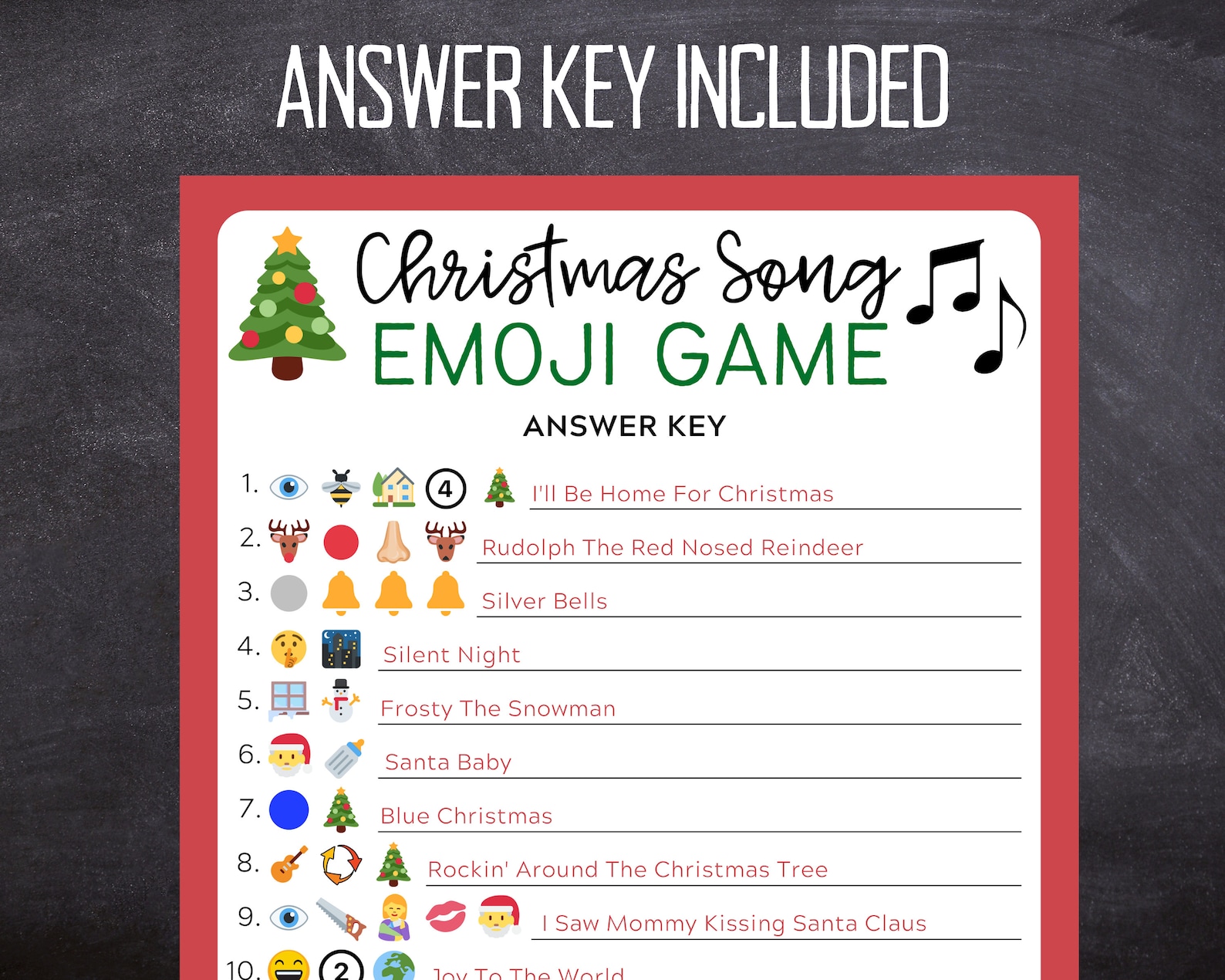 Christmas Emoji Pictionary Christmas Songs Christmas - Etsy