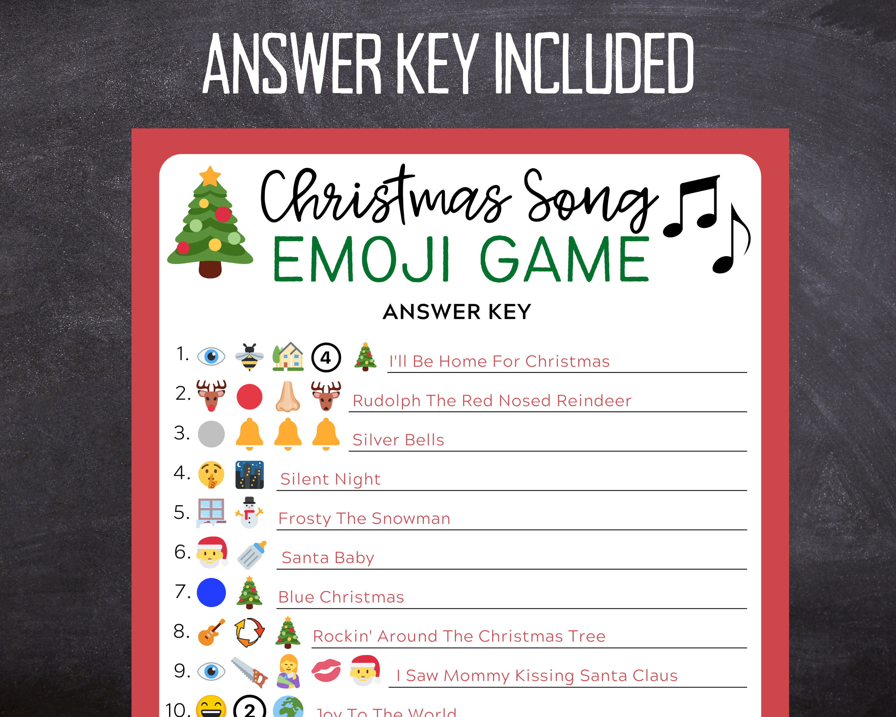 Christmas Emoji Pictionary Christmas Songs Christmas - Etsy