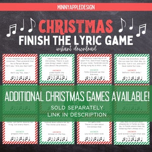 Christmas Song Trivia Game | Finish the Lyrics | Christmas Printable ...
