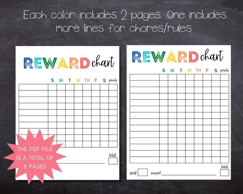 Printable Editable Weekly Kids Chore and Reward Chart - Etsy