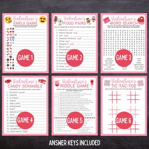 Valentines Day Printable Games | Valentines Games Bundle | Valentines ...
