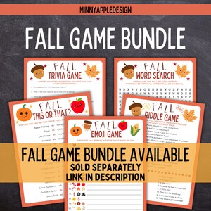 Fall Trivia | Fall Printable Game | Fall Party Game | Thanksgiving Game ...