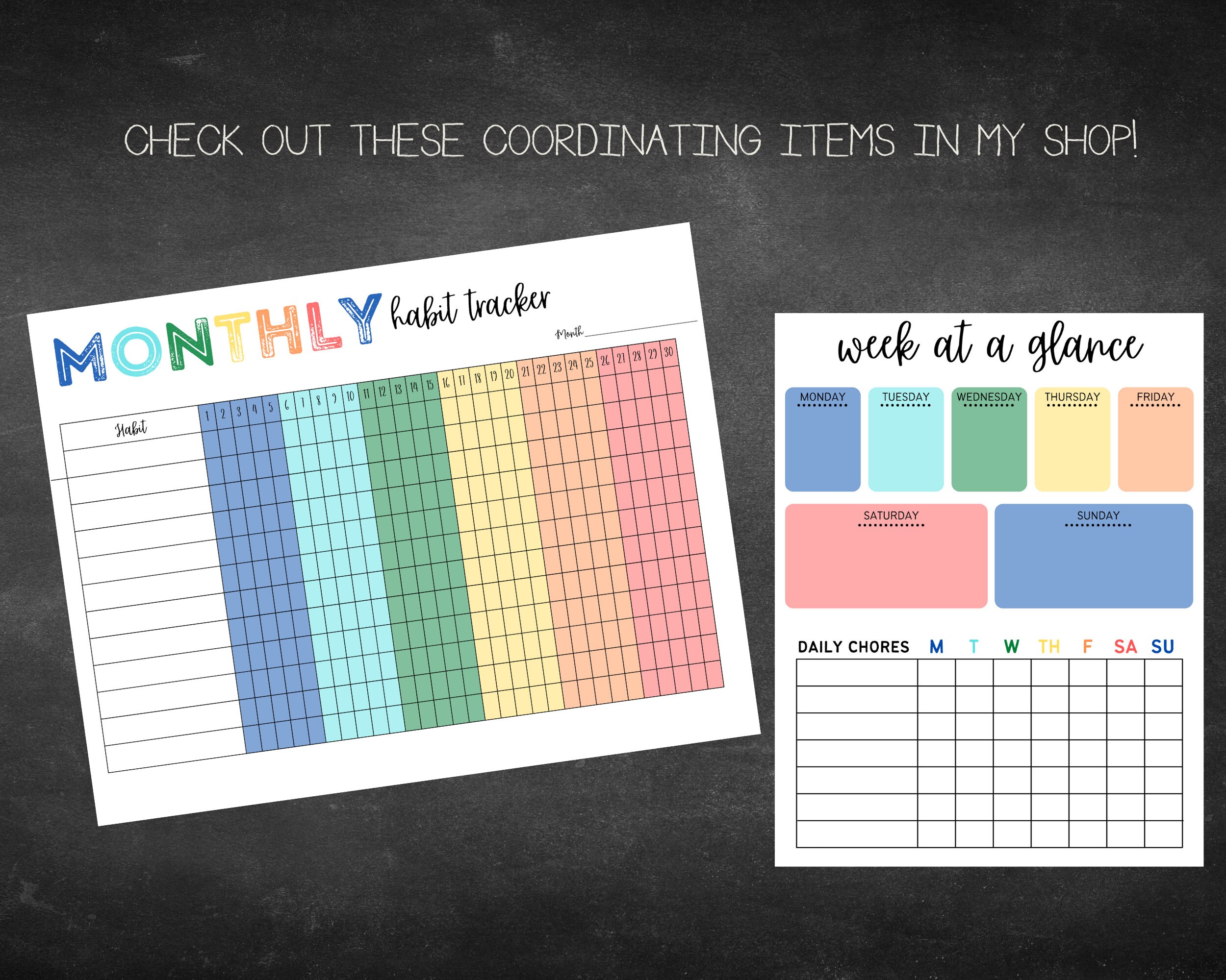 Printable Editable Daily & Weekly Kids Chore Responsibility | Etsy