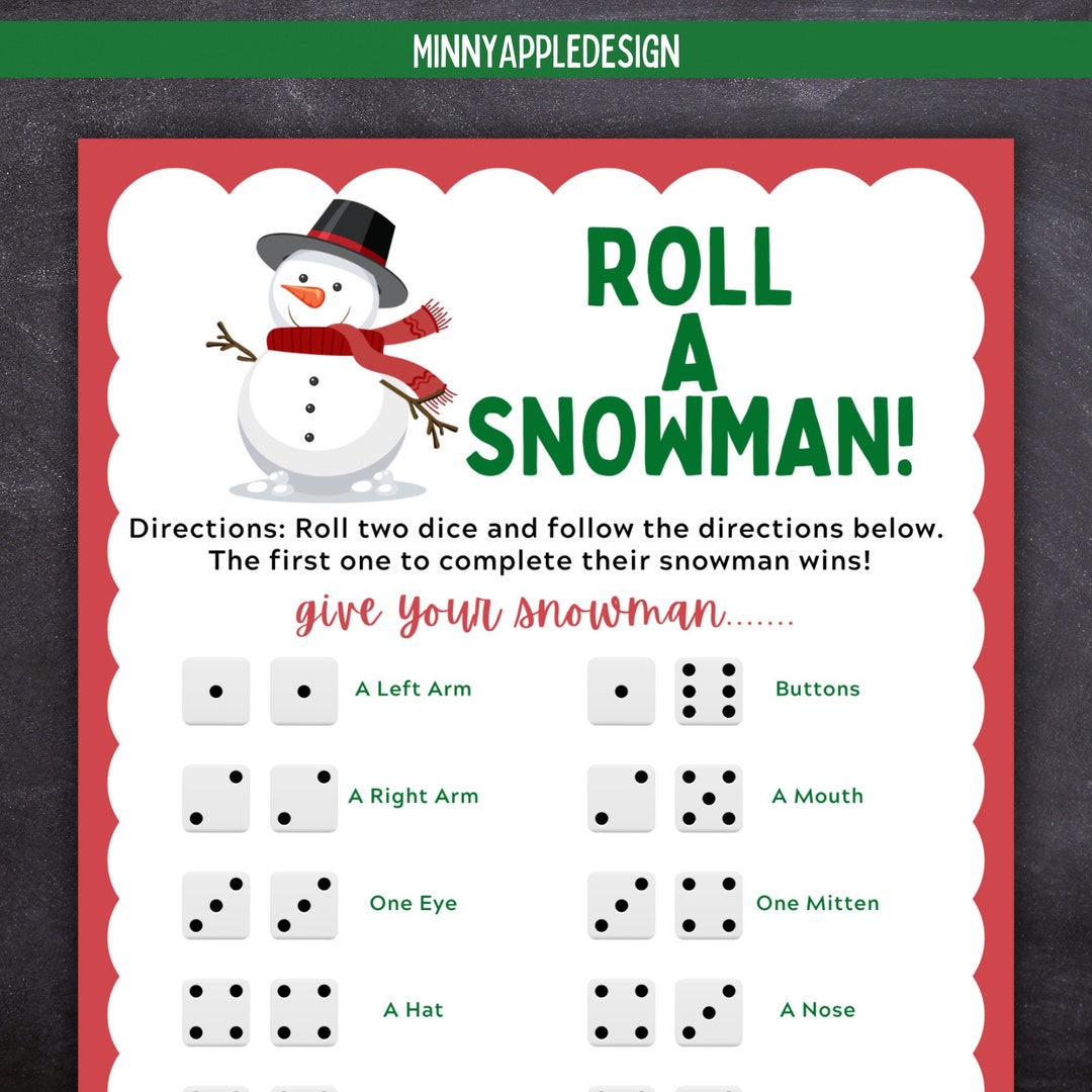 Roll a Snowman Dice Game | Christmas Activity for Kids | Christmas Game ...