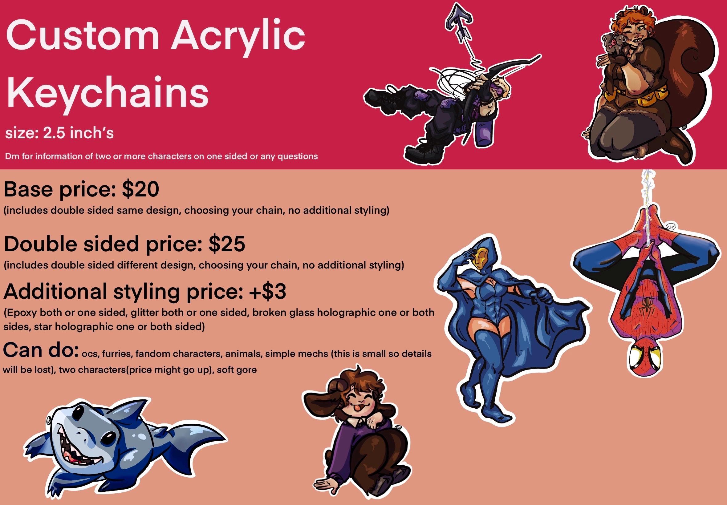 Custom Acrylic Keychains - Etsy