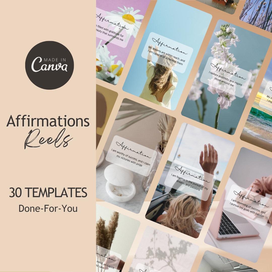 Affirmations Reel Templates, Life Coach, Aesthetic Reel Templates ...