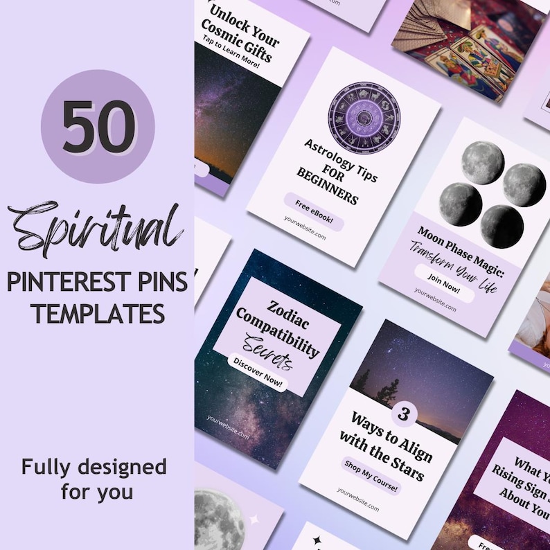 Pinterest Pin Templates for Spiritual Coaches Editable in Canva ...