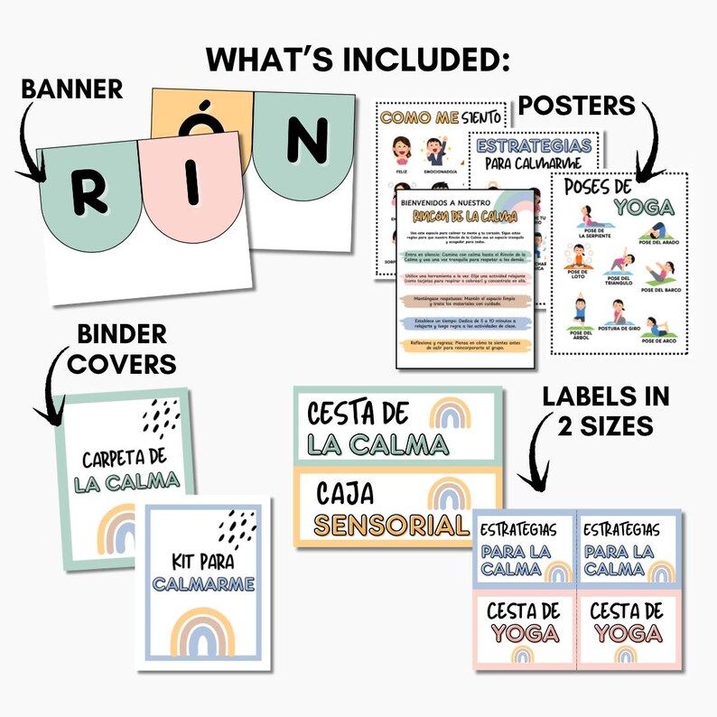 Spanish Calm Down Corner Kit, Mindfulness, Emotions & Coping Strategies ...