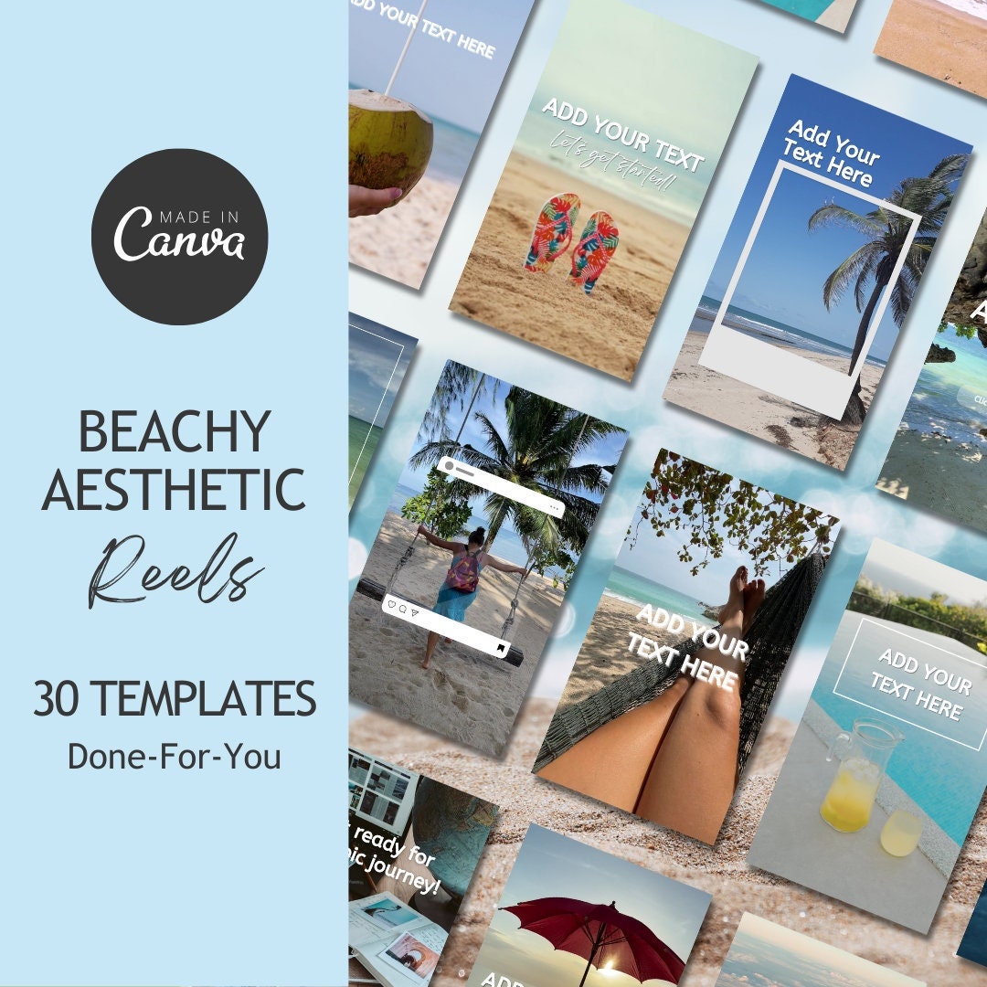 Beach Aesthetic Reel Templates, Faceless Templates, Social Media, Done ...