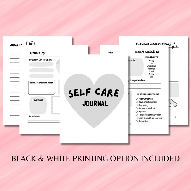 Self Care Journal, PLR Resell, Printable, Canva Editable Template ...