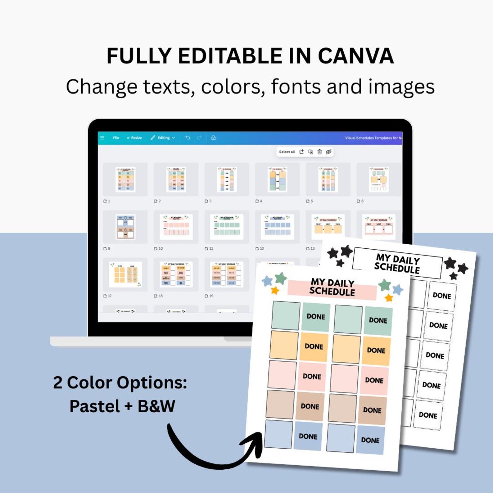 Editable Visual Schedule Templates for Kids, Autism, ADHD and ...