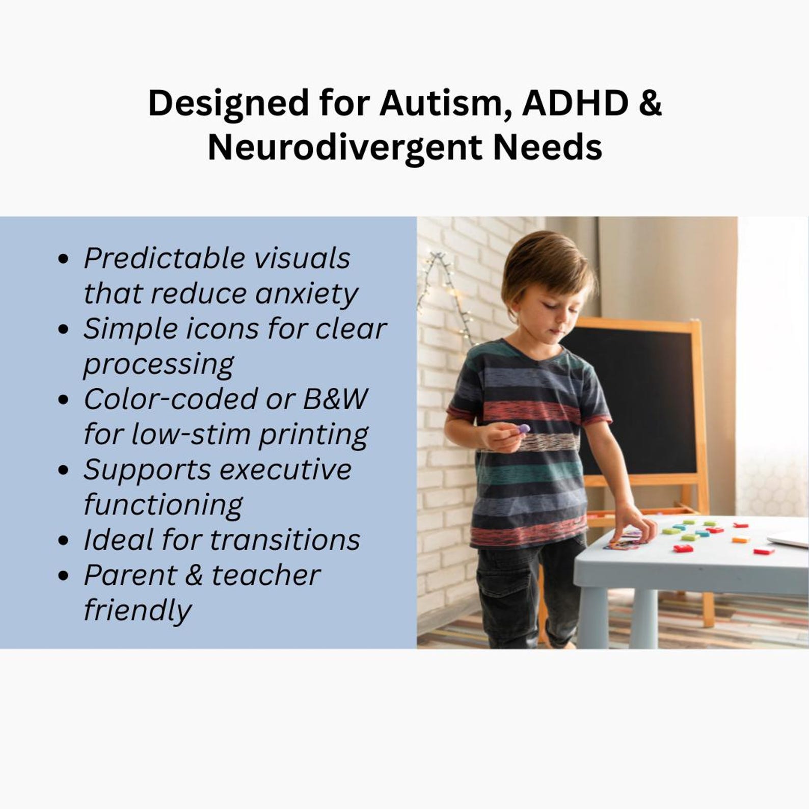 Editable Visual Schedule Templates for Kids, Autism, ADHD and ...