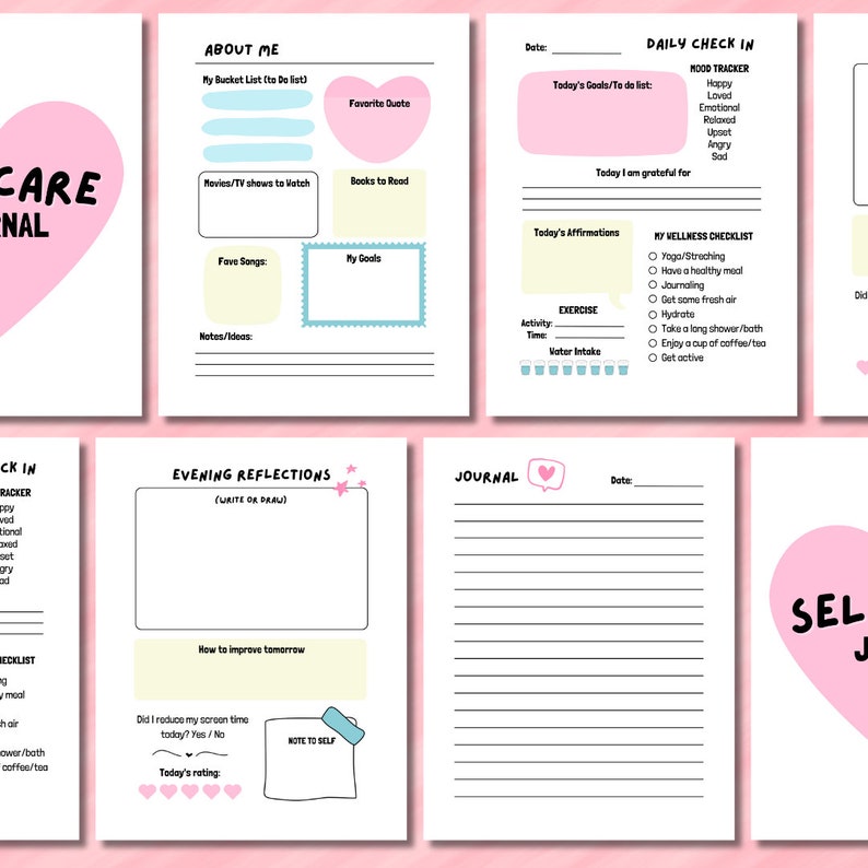 Self Care Journal, PLR Resell, Printable, Canva Editable Template ...