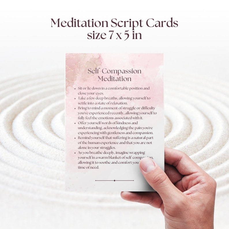 Guided Meditation Scripts for Self-love, Mindfulness Cards, Wellness ...