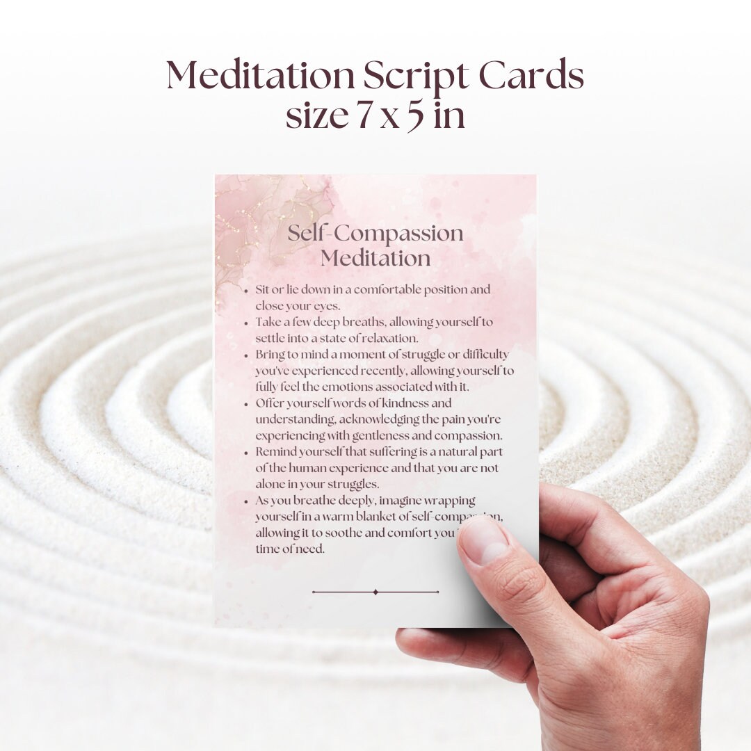 Guided Meditation Scripts for Self-love, Mindfulness Cards, Wellness ...