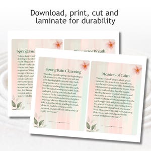 Guided Meditation Cards for Springtime Printable Mindfulness Cards for ...