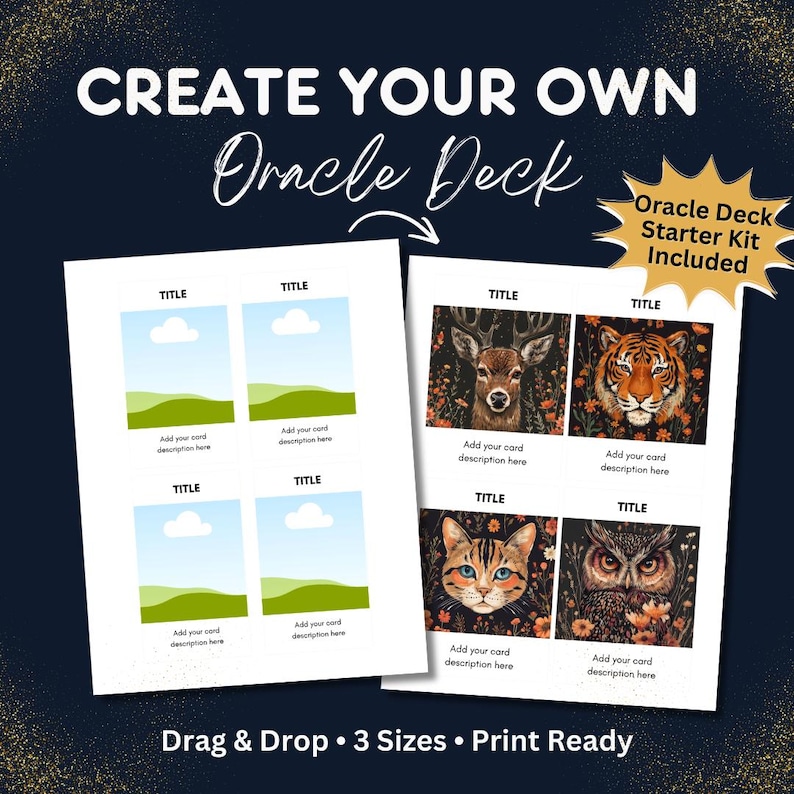 Oracle Card Template Canva, Create Your Own Oracle Deck, Blank Card ...
