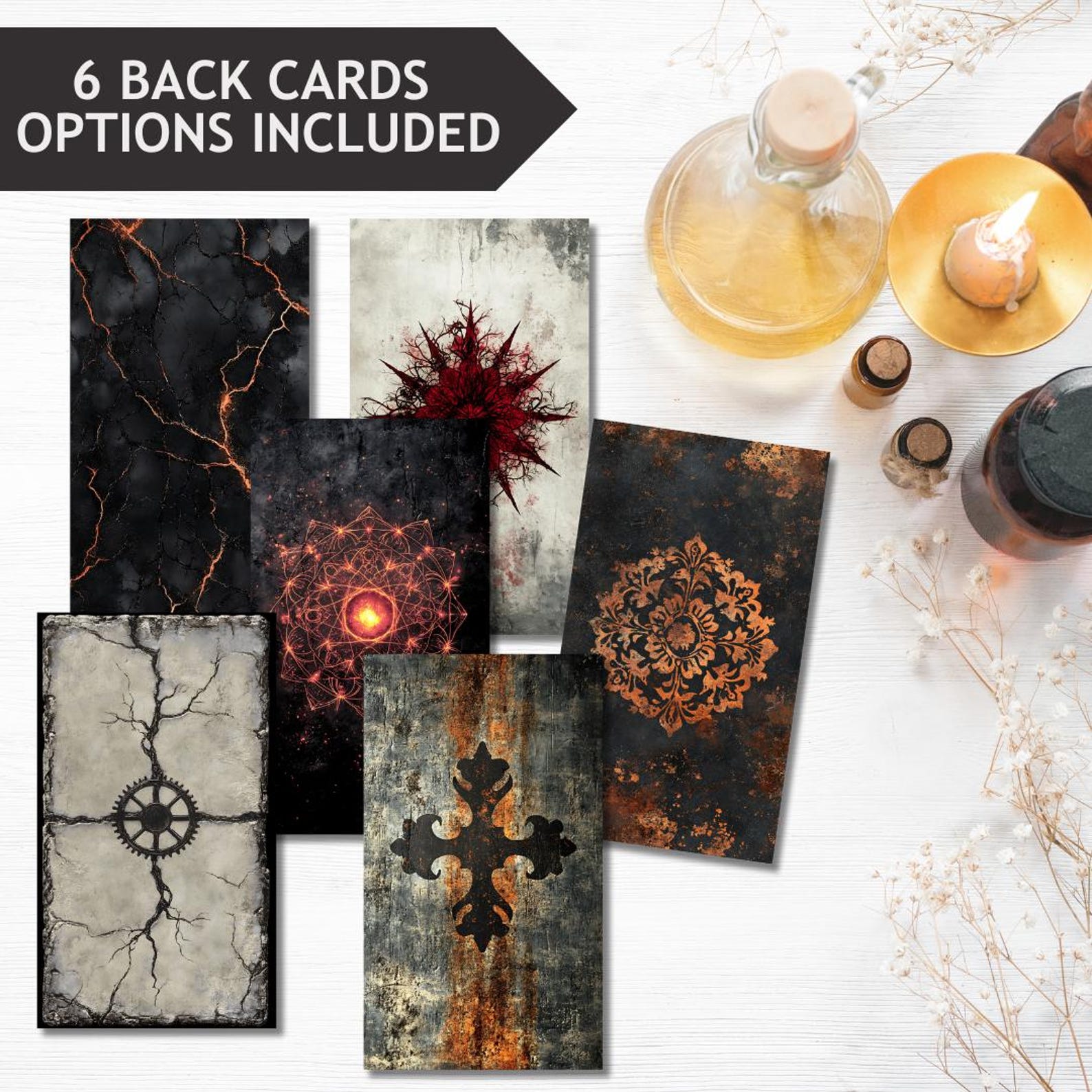 Printable Tarot Deck Post-apocalyptic Theme Gothic Linework Style Cards ...