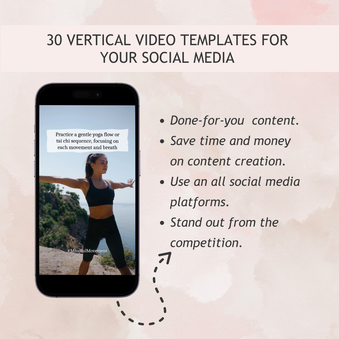 Mindfulness Prompts Reel Templates, Motivational Video, Social Media ...