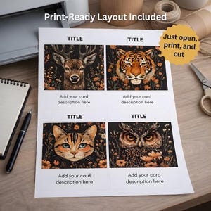 Oracle Card Template Canva, Create Your Own Oracle Deck, Blank Card ...