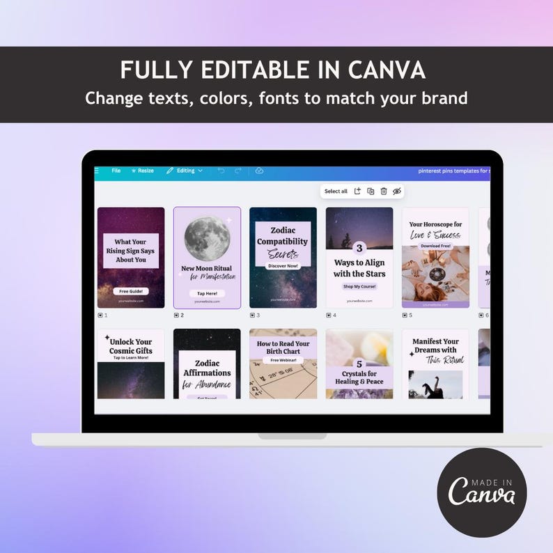 Pinterest Pin Templates for Spiritual Coaches Editable in Canva ...