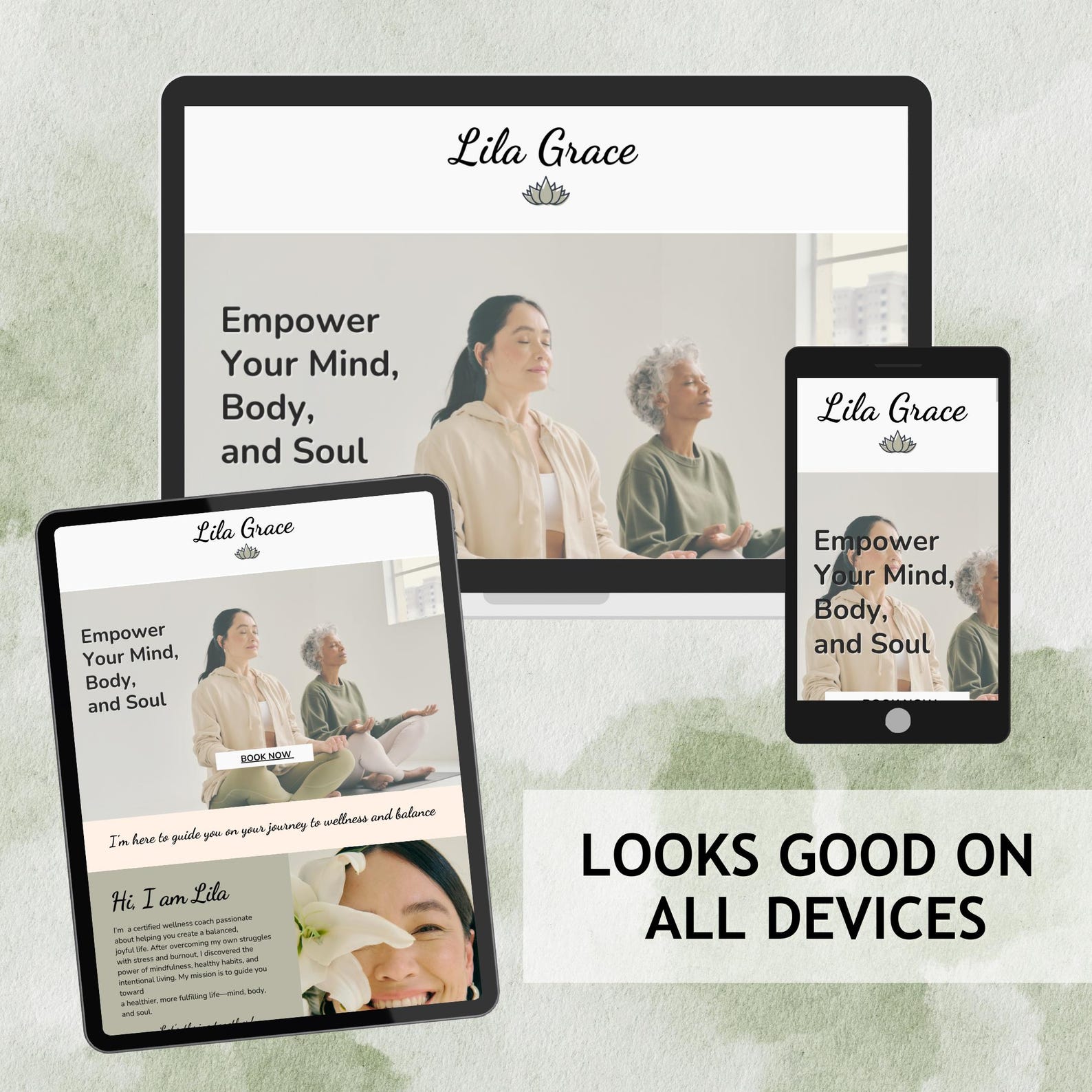 Wellness Coach Canva Website Template Editable Coaching Landing Page ...