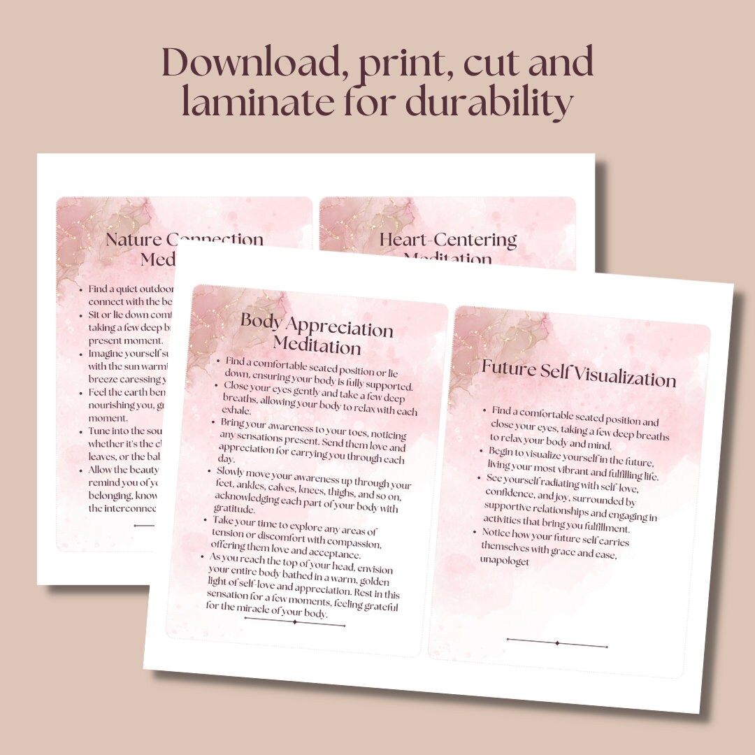 Guided Meditation Scripts for Self-love, Mindfulness Cards, Wellness ...