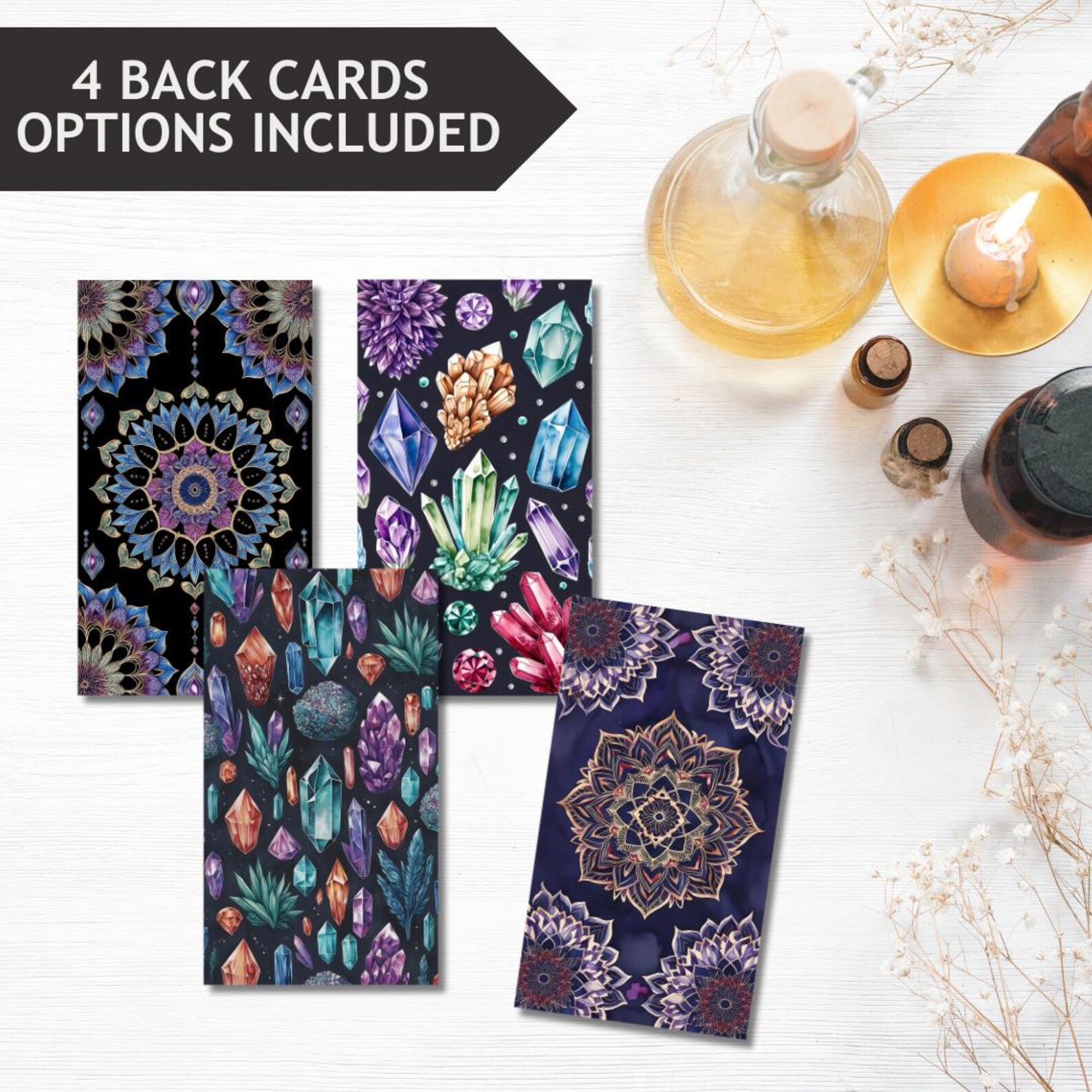 Crystal Oracle Cards Deck Editable Canva Template With Messages ...