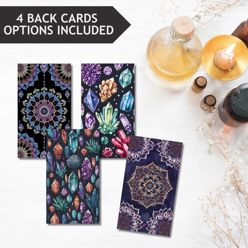 Crystal Oracle Cards Deck Editable Canva Template With Messages ...