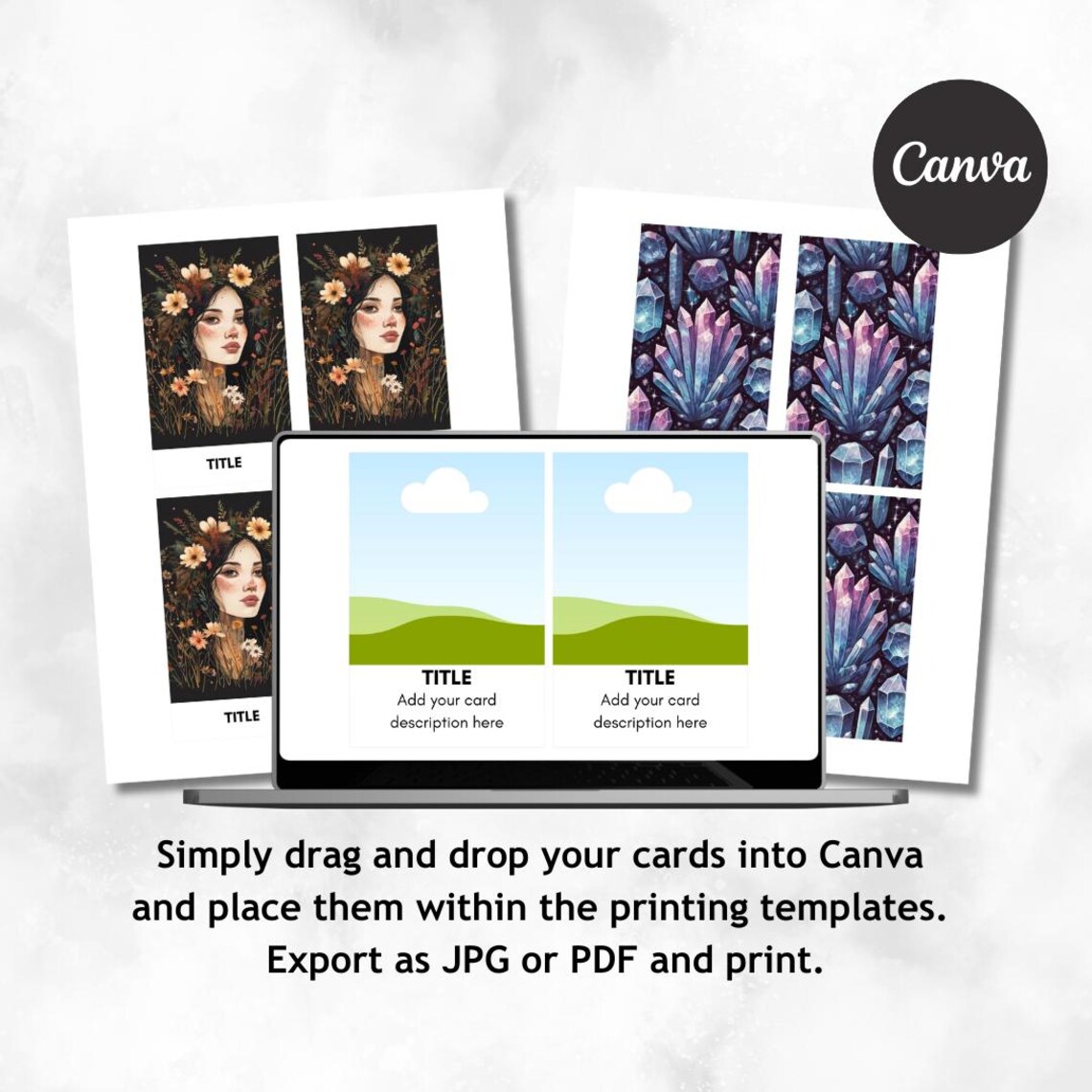 Oracle Tarot Cards Canva Template, Customizable Affirmation Card ...