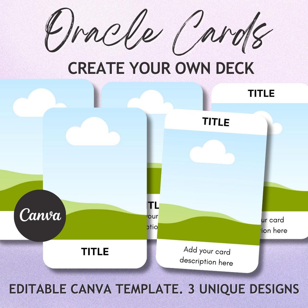 Editable Oracle Card Canva Template Custom Printable Tarot Cards DIY ...