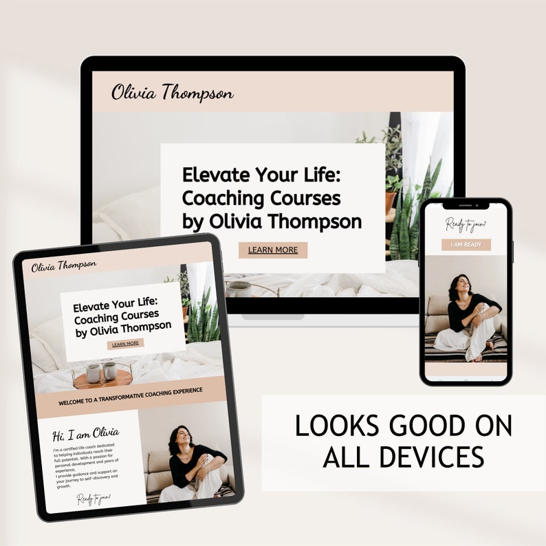 Coaching Canva Website Template, Course Creator Sales Page, Coach ...