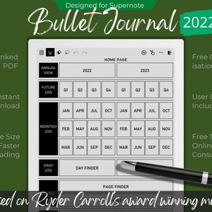 Supernote Bullet Journal - Etsy