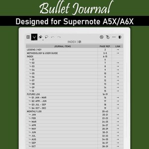 Supernote Bullet Journal - Etsy