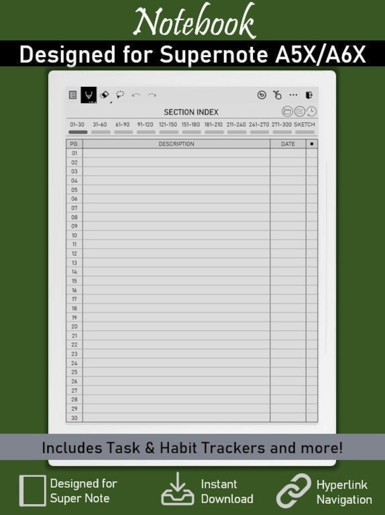 Supernote Notebook - Etsy