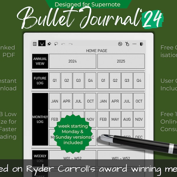 Bullet Journal Pdf - Etsy