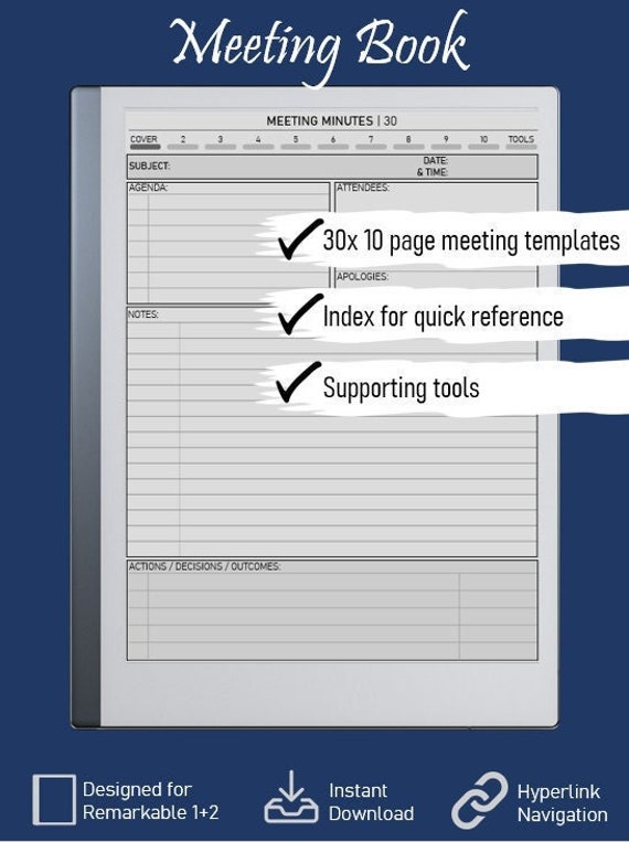 Remarkable Meeting Book | Etsy