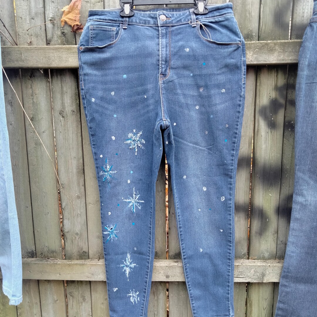 Snowflake Denim Jeans - Etsy