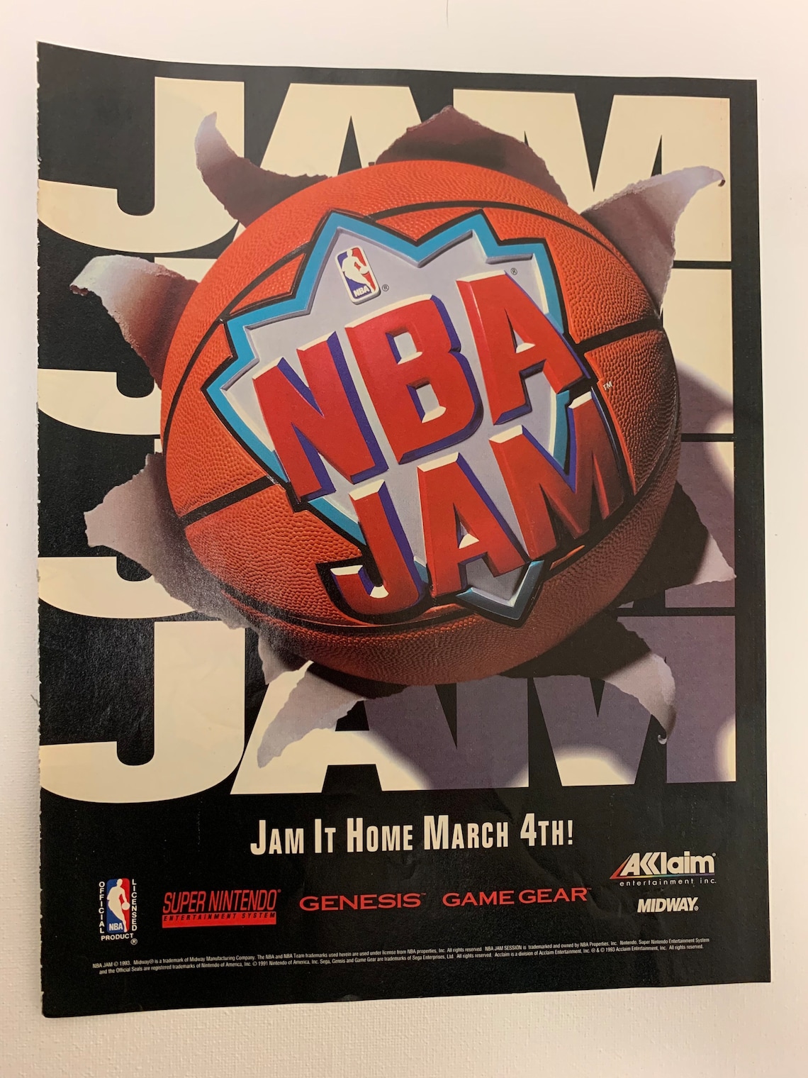 Vintage NBA Jam Gamepro Video Game Add - Etsy